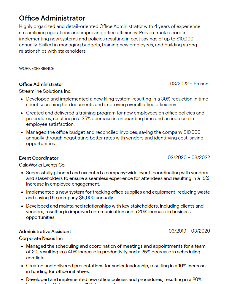 5 Office Administrator Resume Examples with Guidance 